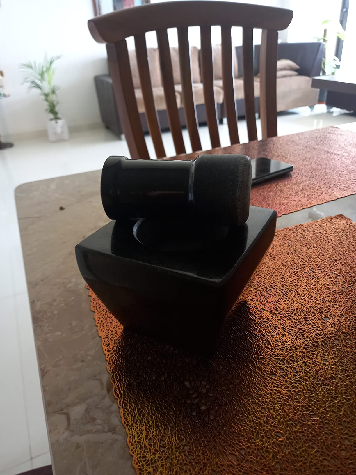 Subaa Pure Granite Stone Mortar and Pestle Set, Kalvam,kharad, Masher ...