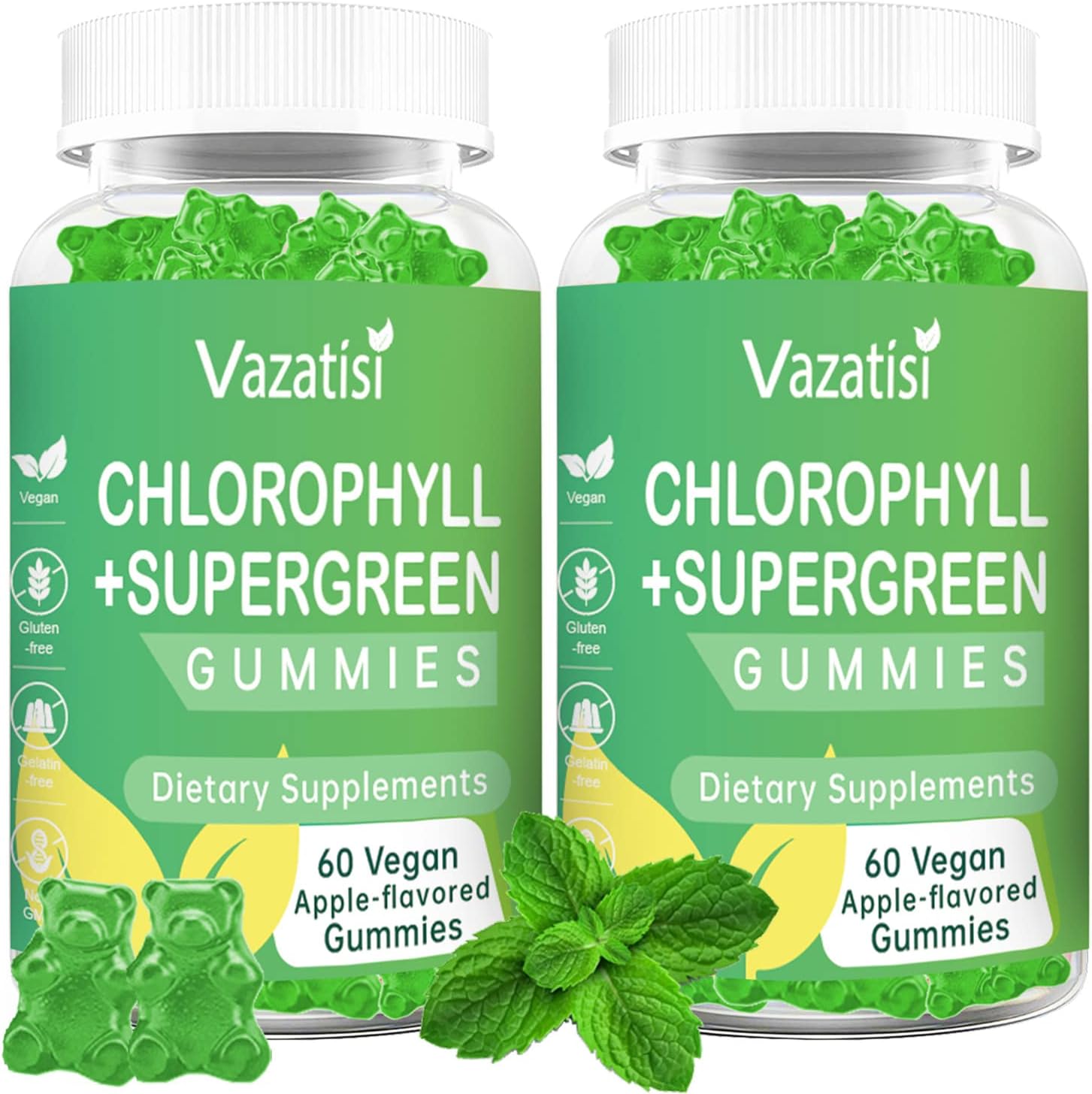 Amazon.com: 2 Pack Chlorophyll Gummies with Organic Supergreens ...