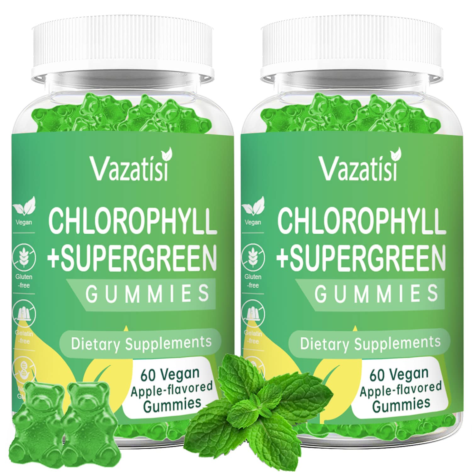 Amazon.com: 2 Pack Chlorophyll Gummies with Organic Supergreens ...