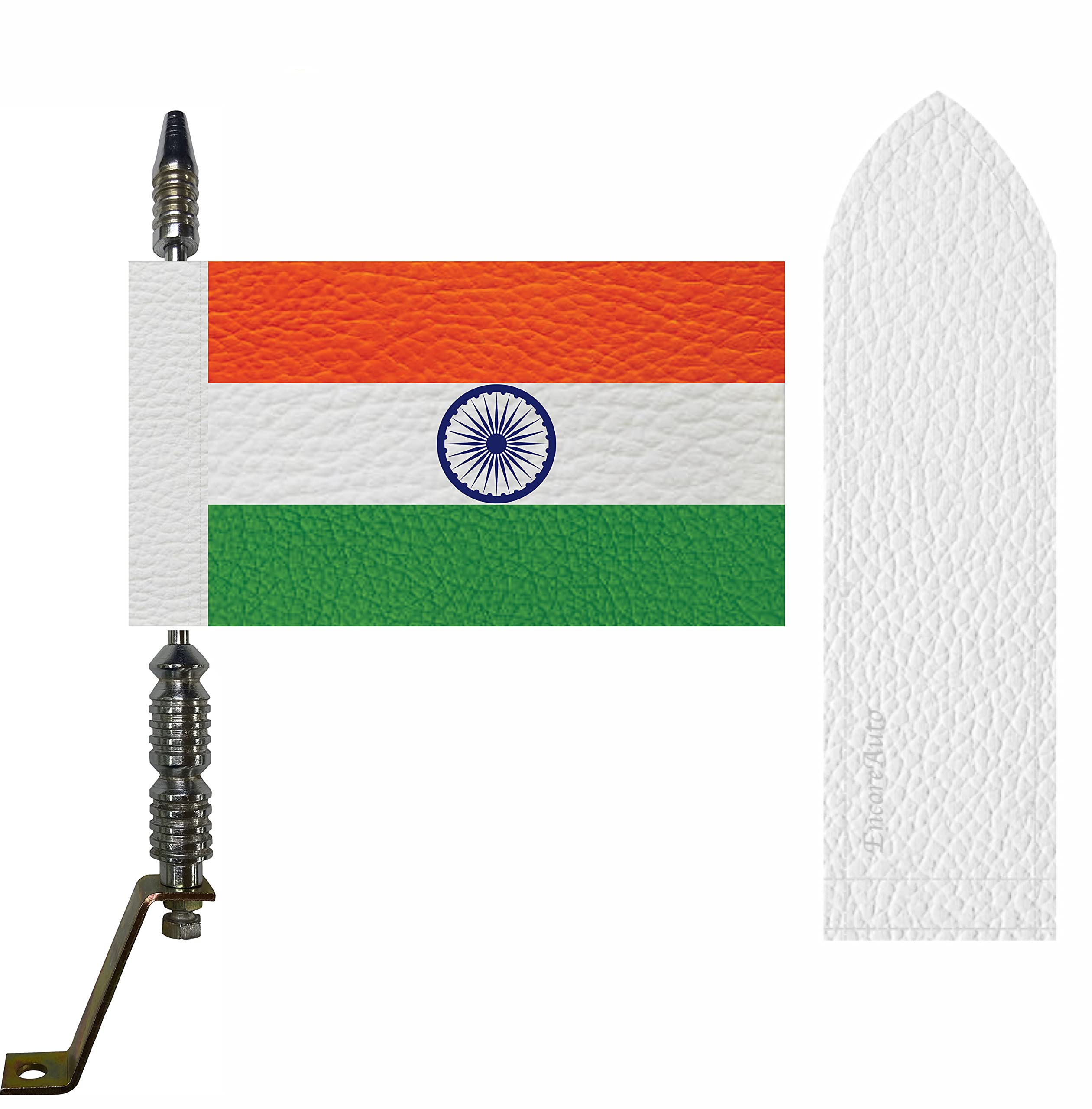 Encoreauto Chrome Car Flag Rod With Bracket And Indian Flag ...