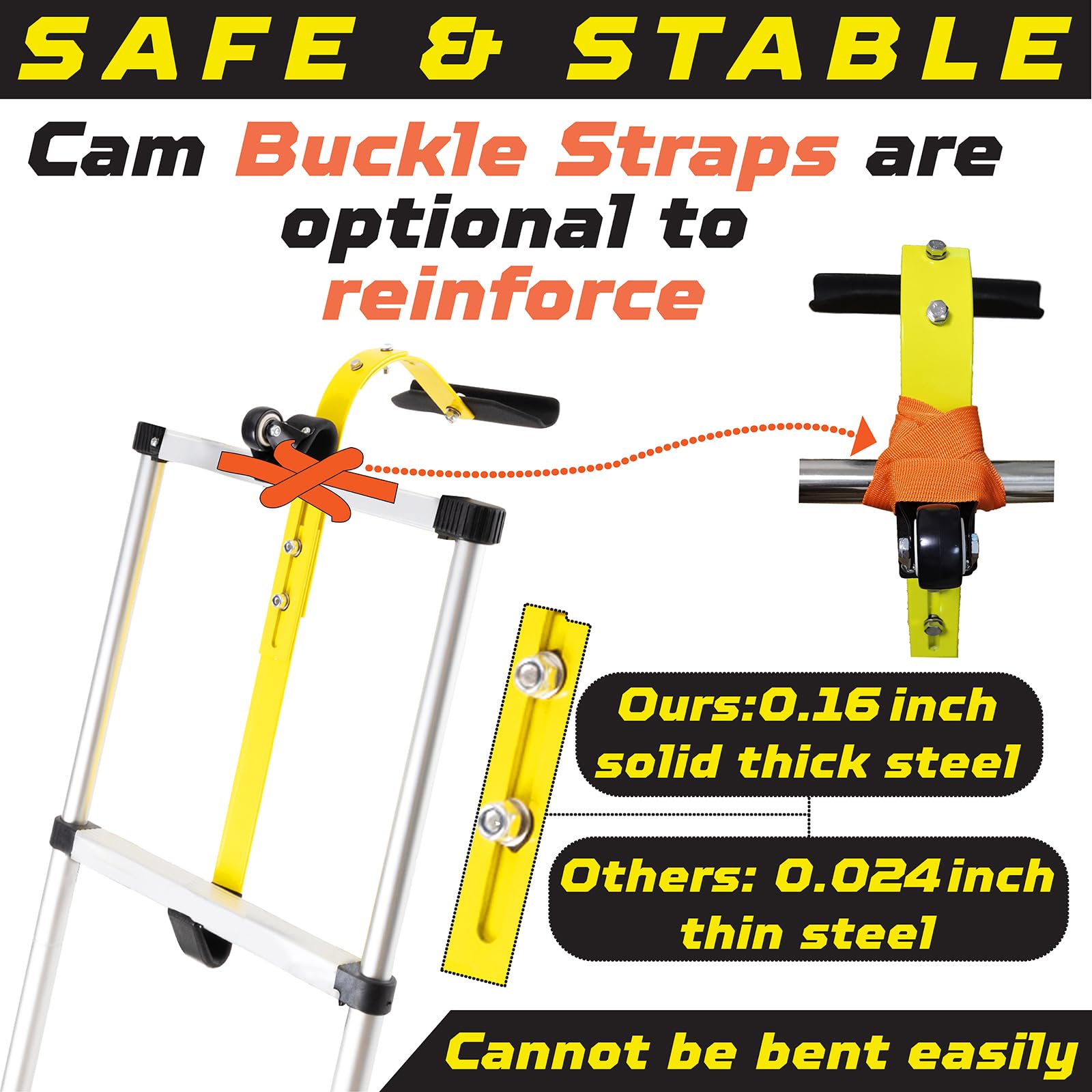 Ladder Hooks for Roof, Heavy Duty Steel Ladder Stabilizer with 360 ...