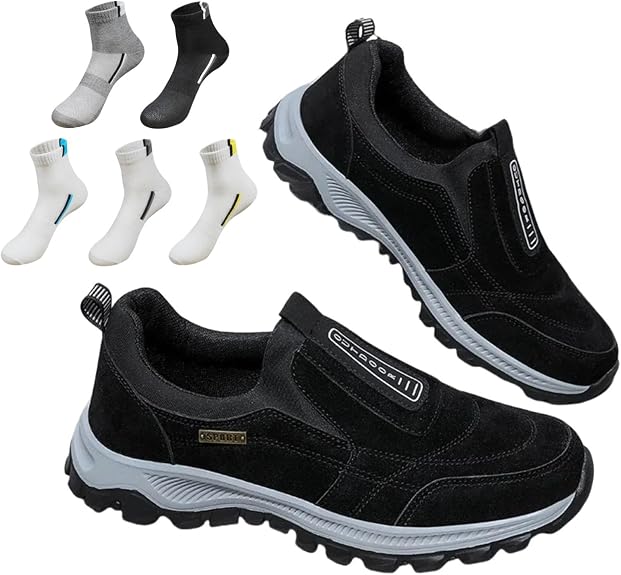 Orthopaedic Shoes Men's Slip On Walking Shoes with Arch Support ...