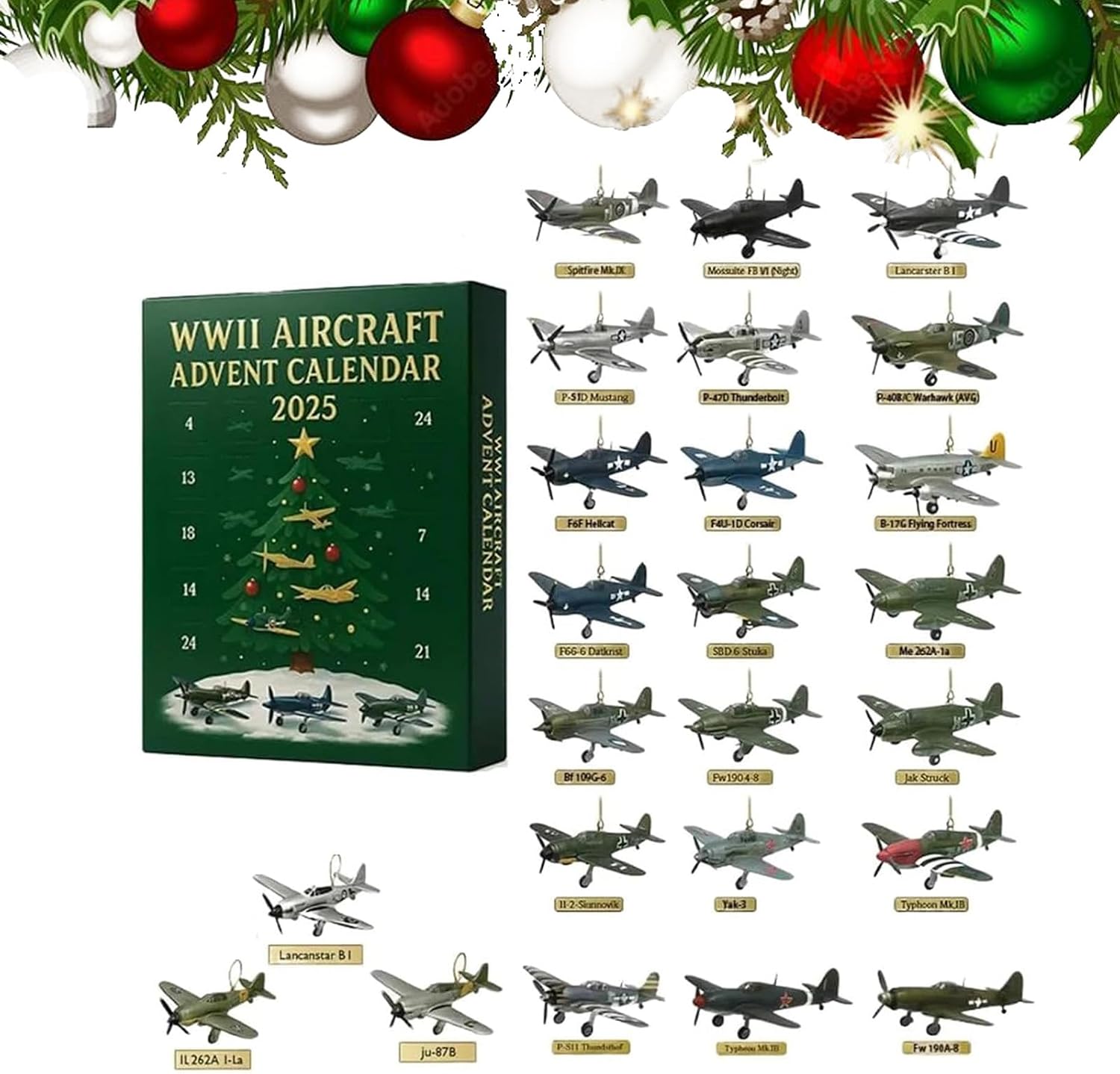 Amazon.com: WWII Aircraft Advent Calendar 2025 – 24-Day Christmas ...
