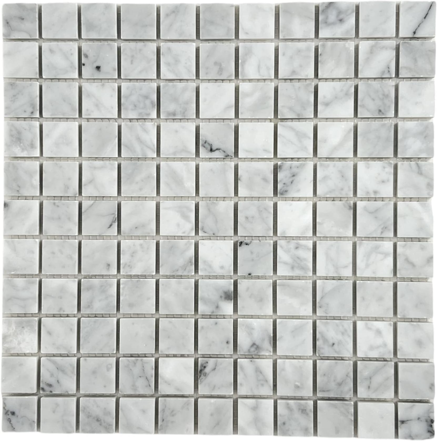 Stone Center Online Carrara White Marble 1x1 Square Mosaic Tile Honed ...