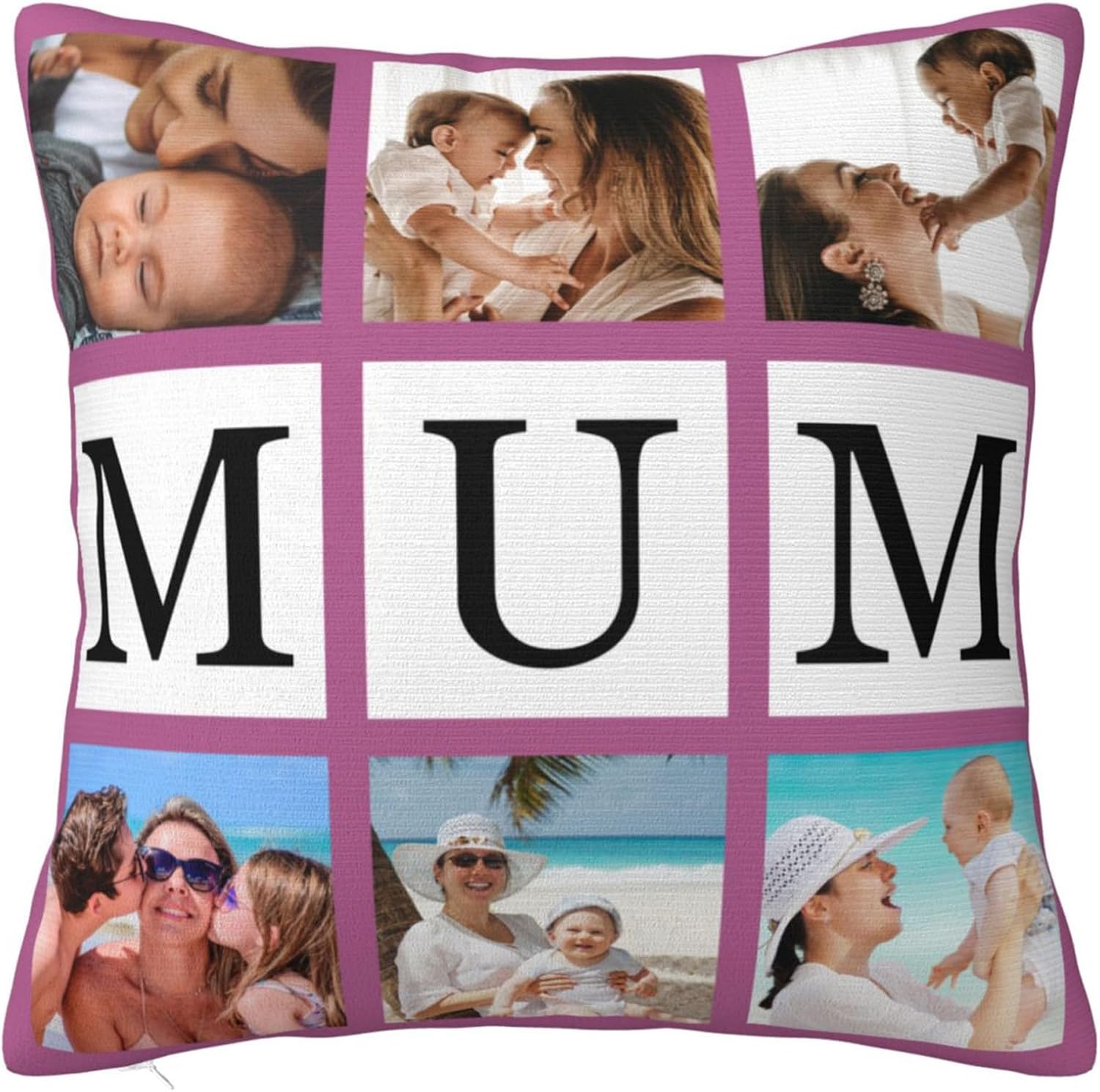 Personalised Cushion Cover with Picture Text, Custom Photo Pillow case ...