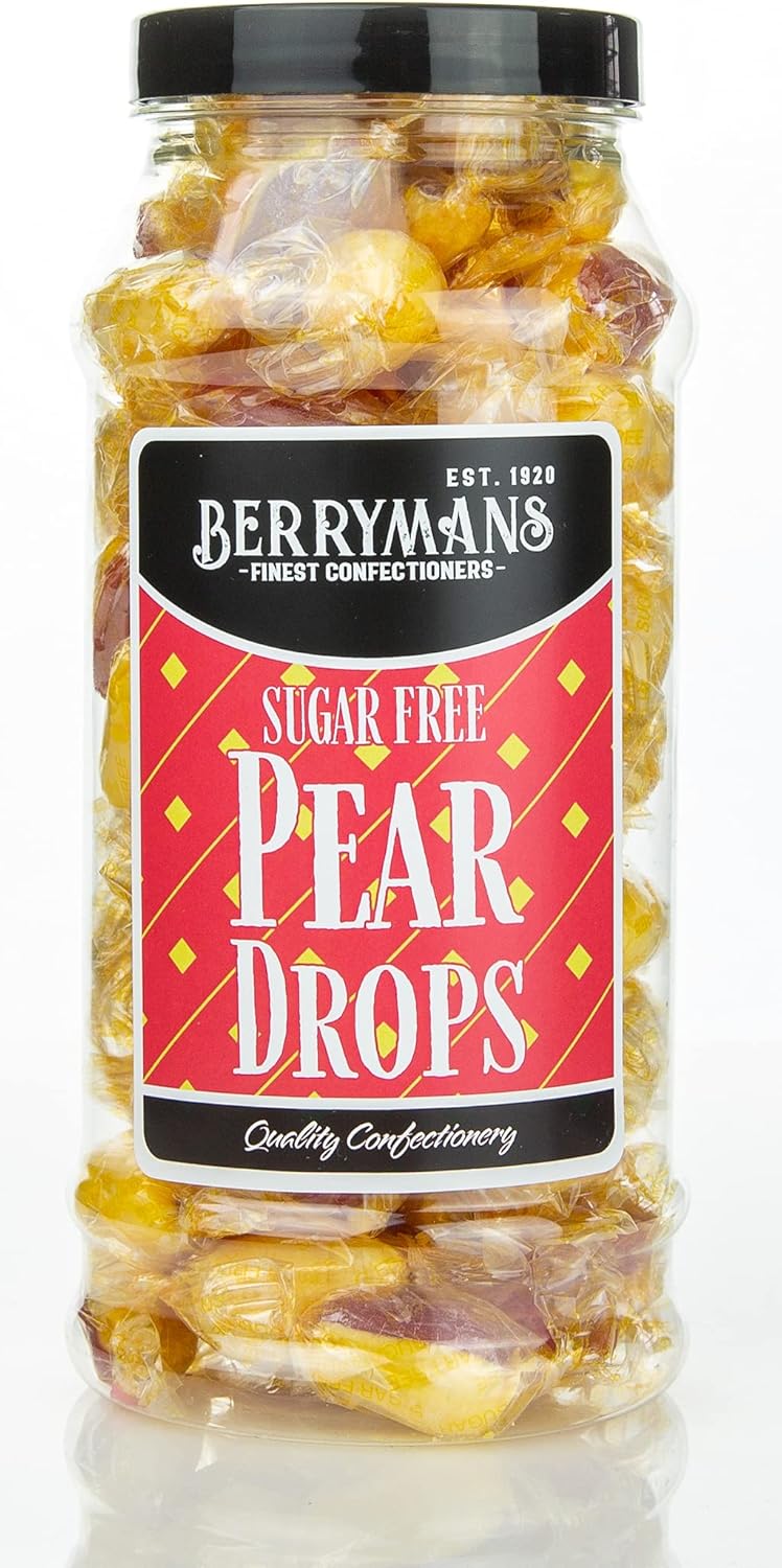 Original Sugar Free Pear Drops Retro Sweets Gift Jar by Berrymans Sweet ...