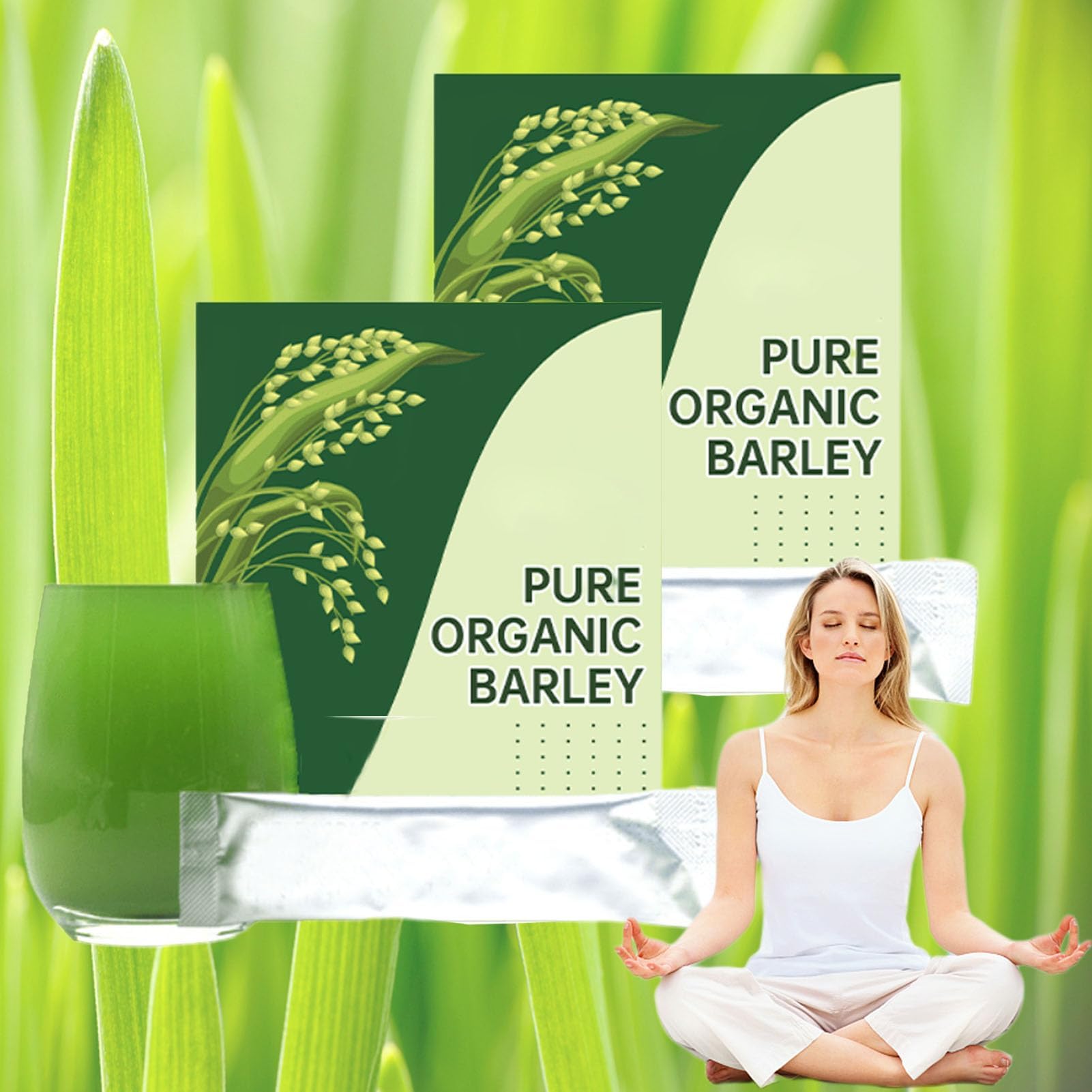 Buy NAVETA Barley Grass Powder 100% Pure & , 20 Bags/Box Barley Grass ...