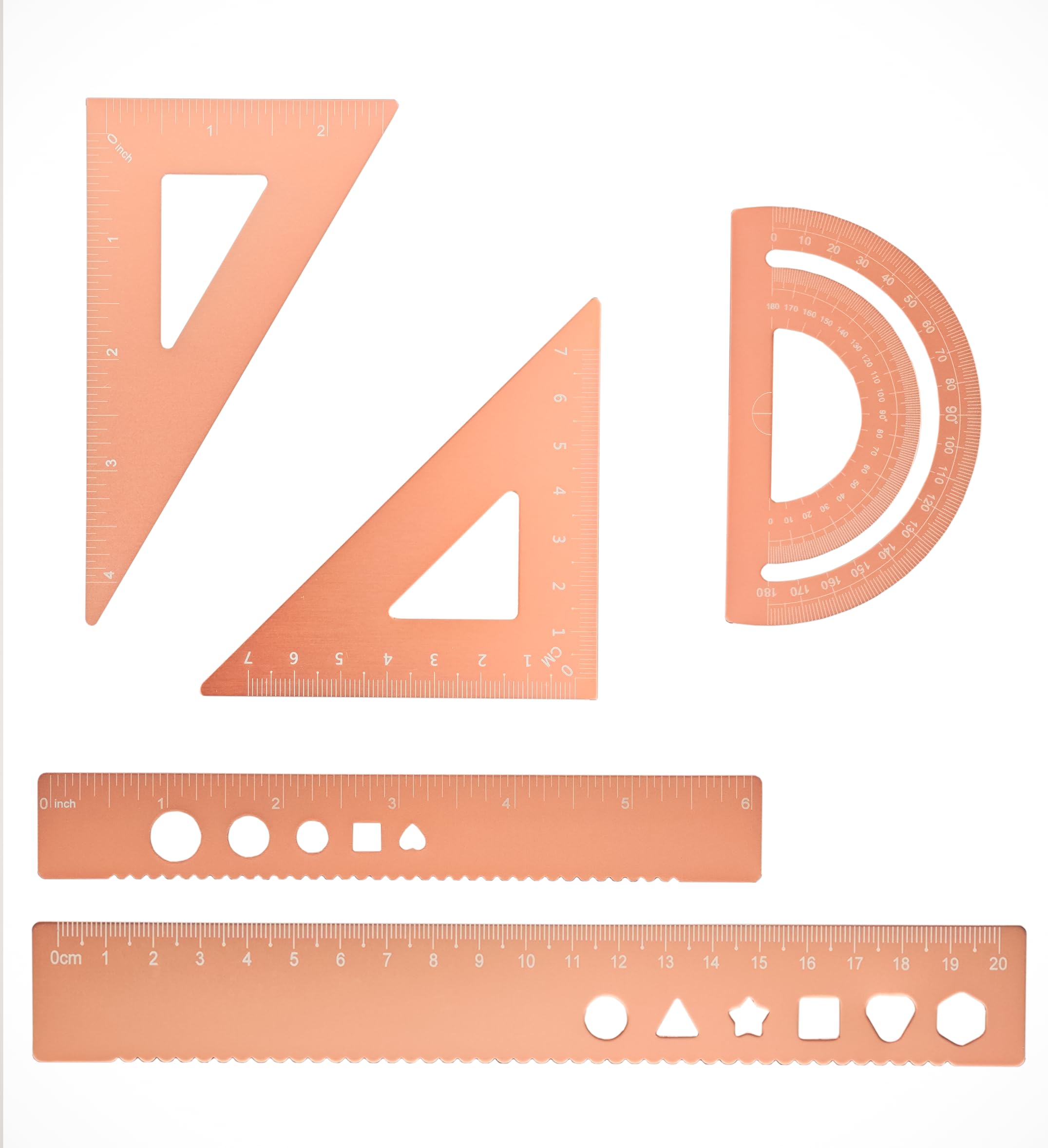 Snapklik.com : Zotemo 5 Pcs Metal Geometry Set, Math Drafting Ruler Kit ...