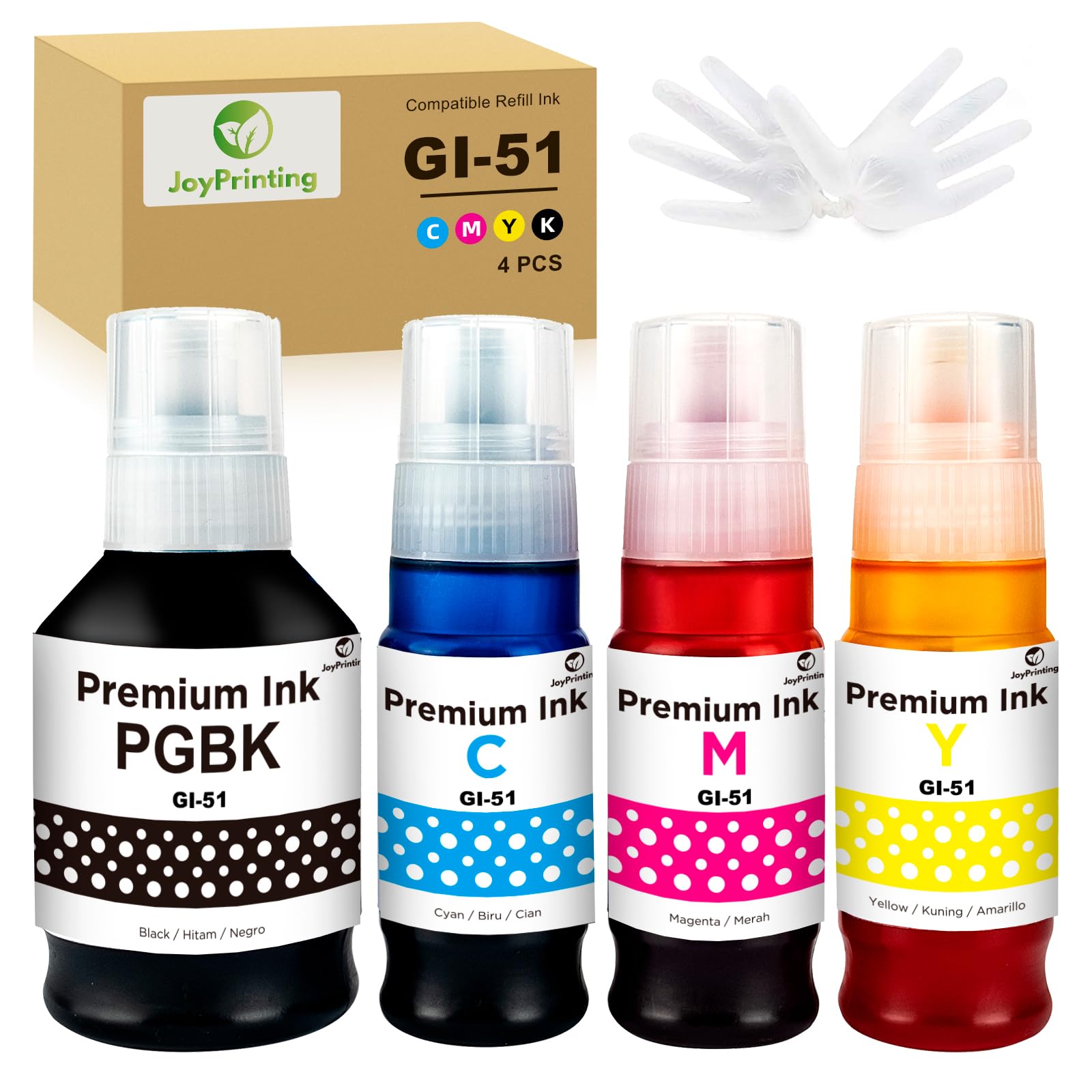 JoyPrinting GI-51 GI51 Ink Bottles Compatible with Canon Pixma GI51 GI ...