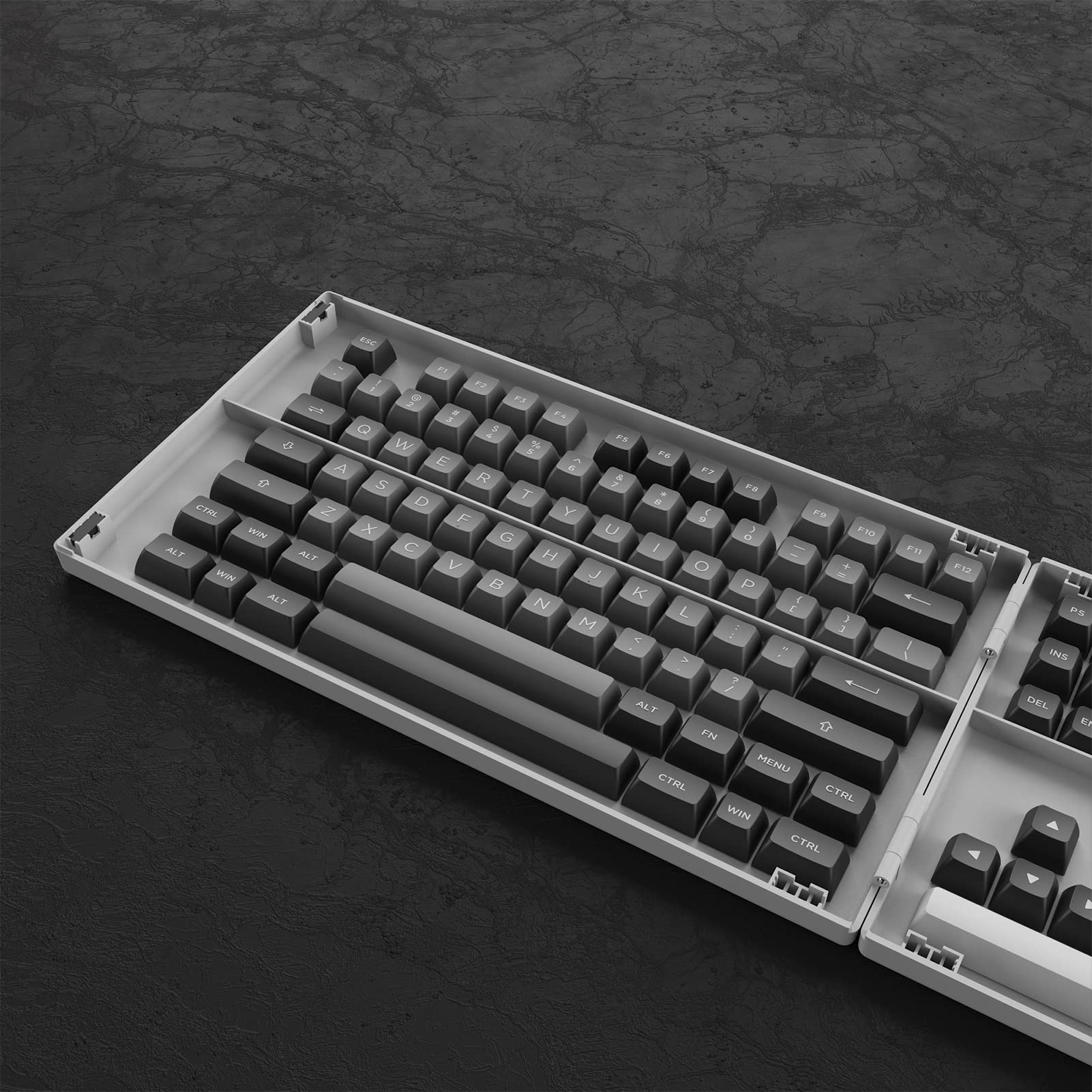 Akko Black&Silver 197-Key ASA Profile PBT Double-Shot Keycap Set for ...