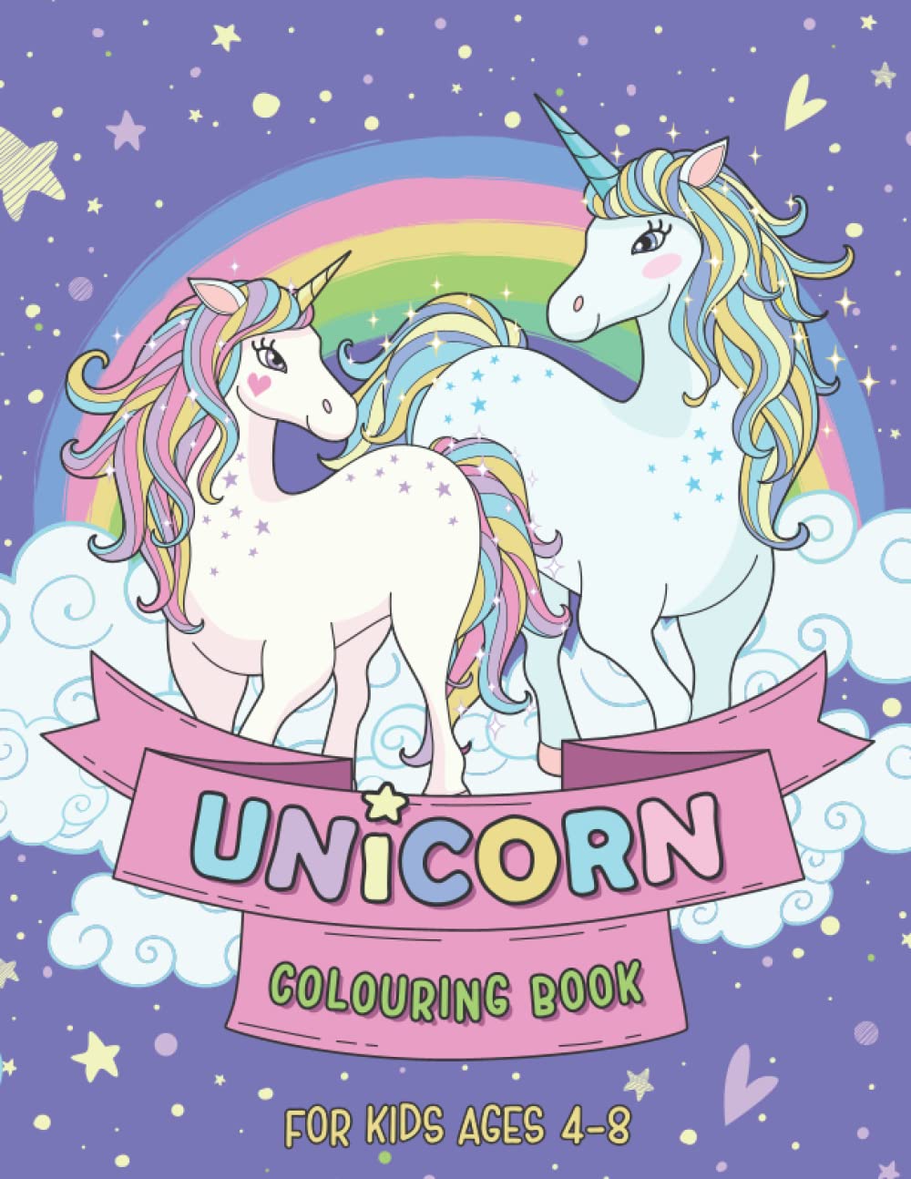 Unicorn Colouring Book for kids ages 4-8: 51 unique and cute colouring ...