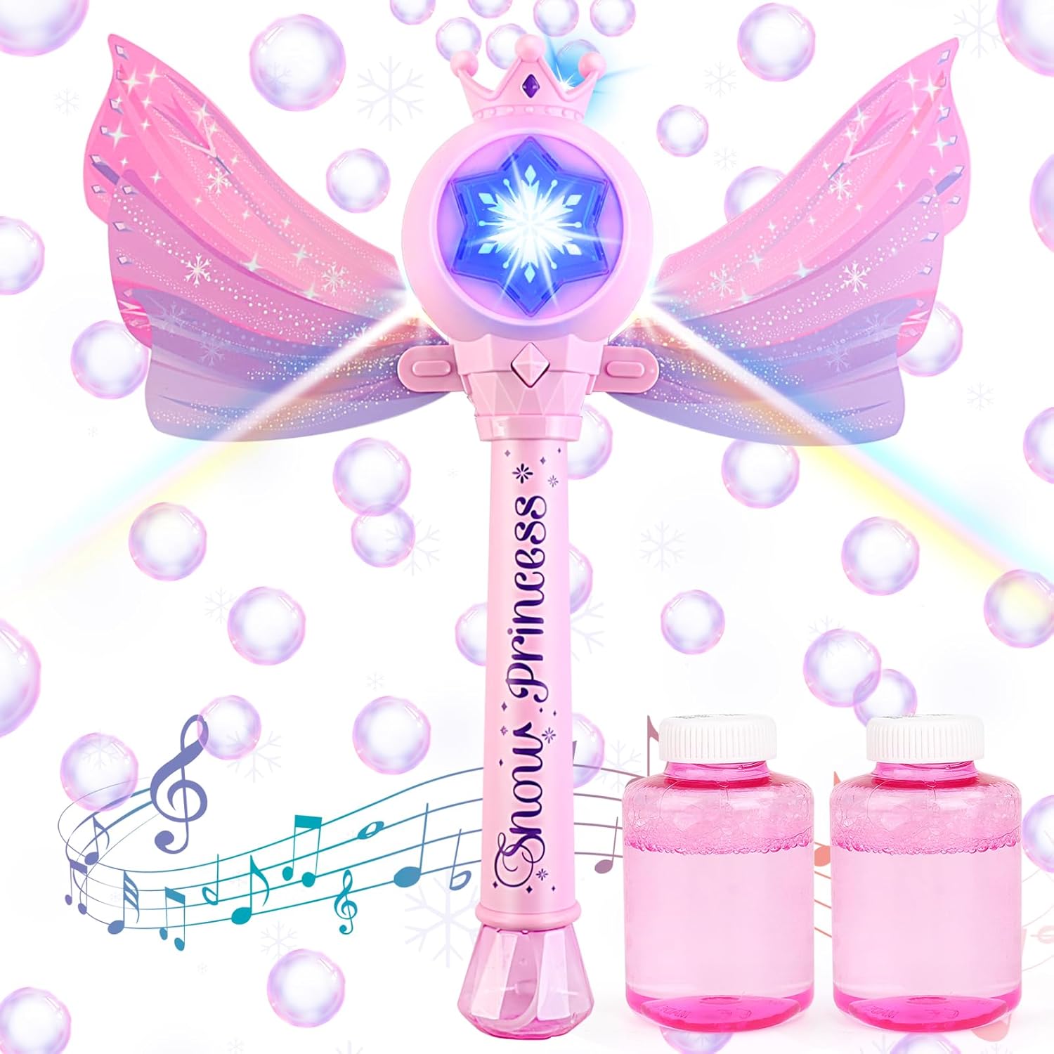 deAO Bubble Machine for Kids, Princess Bubble Wand Blower for Girls ...