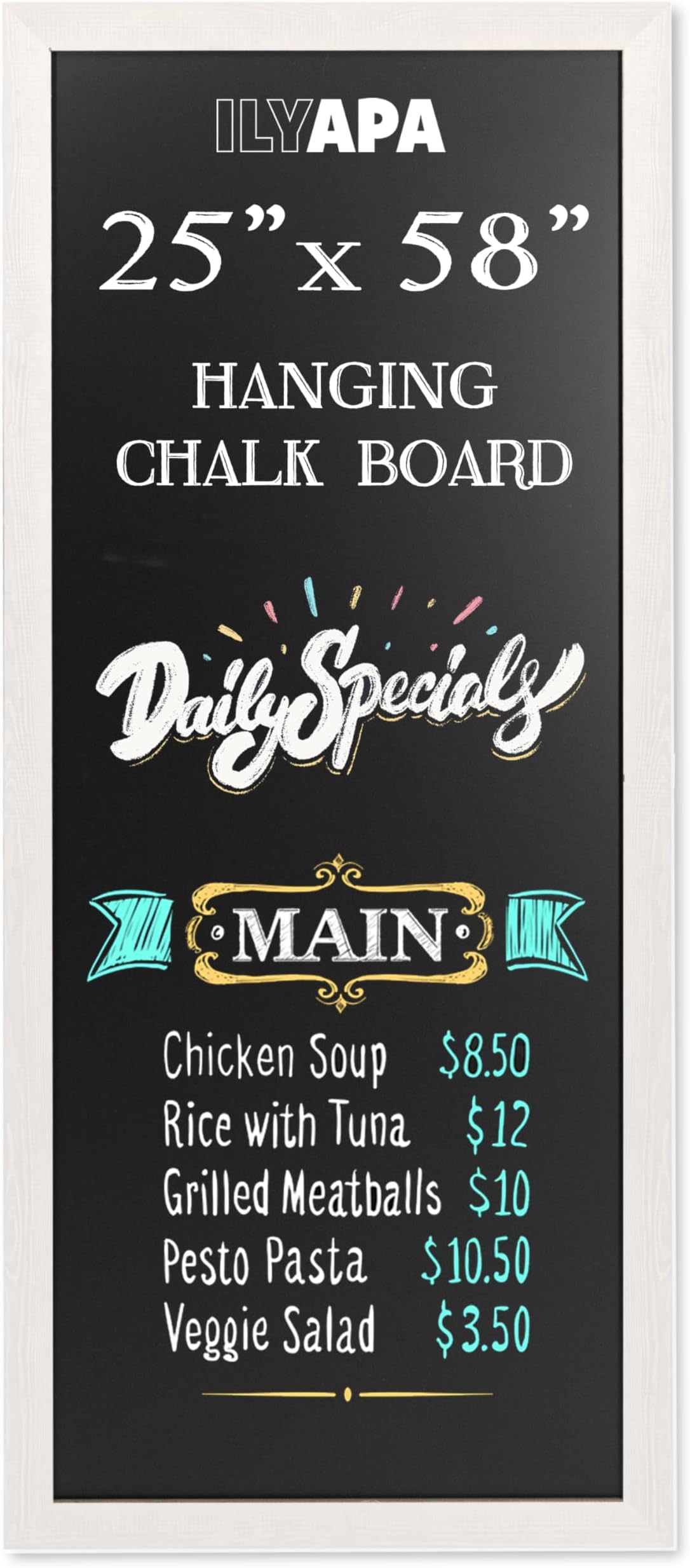 Amazon.com : Ashton Modern Metal Magnetic Chalkboard for Wall - 17 x 31 ...