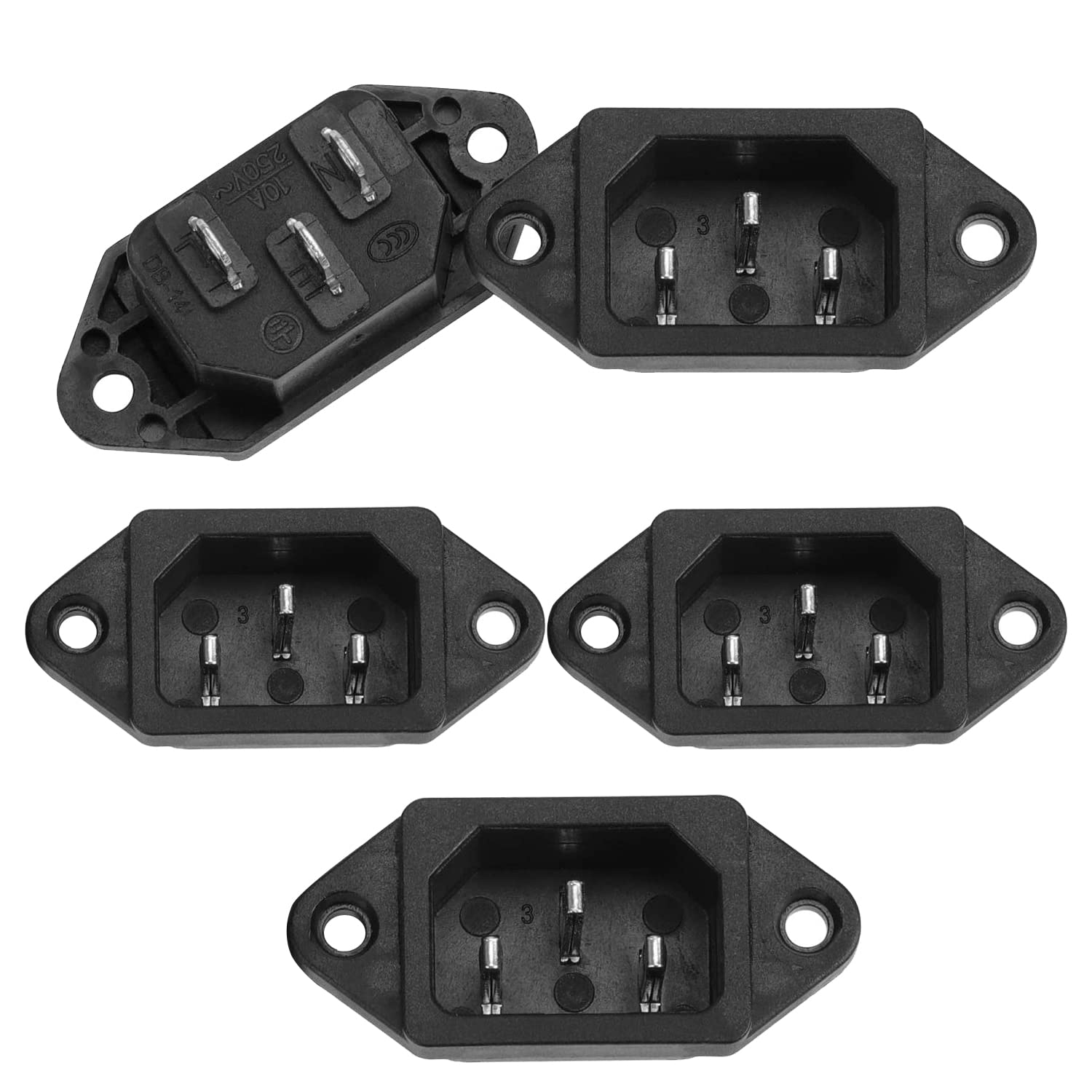 Buy NEXT GEEK AC 250V 10A IEC 320 C14 Panel Power Connector Socket for ...