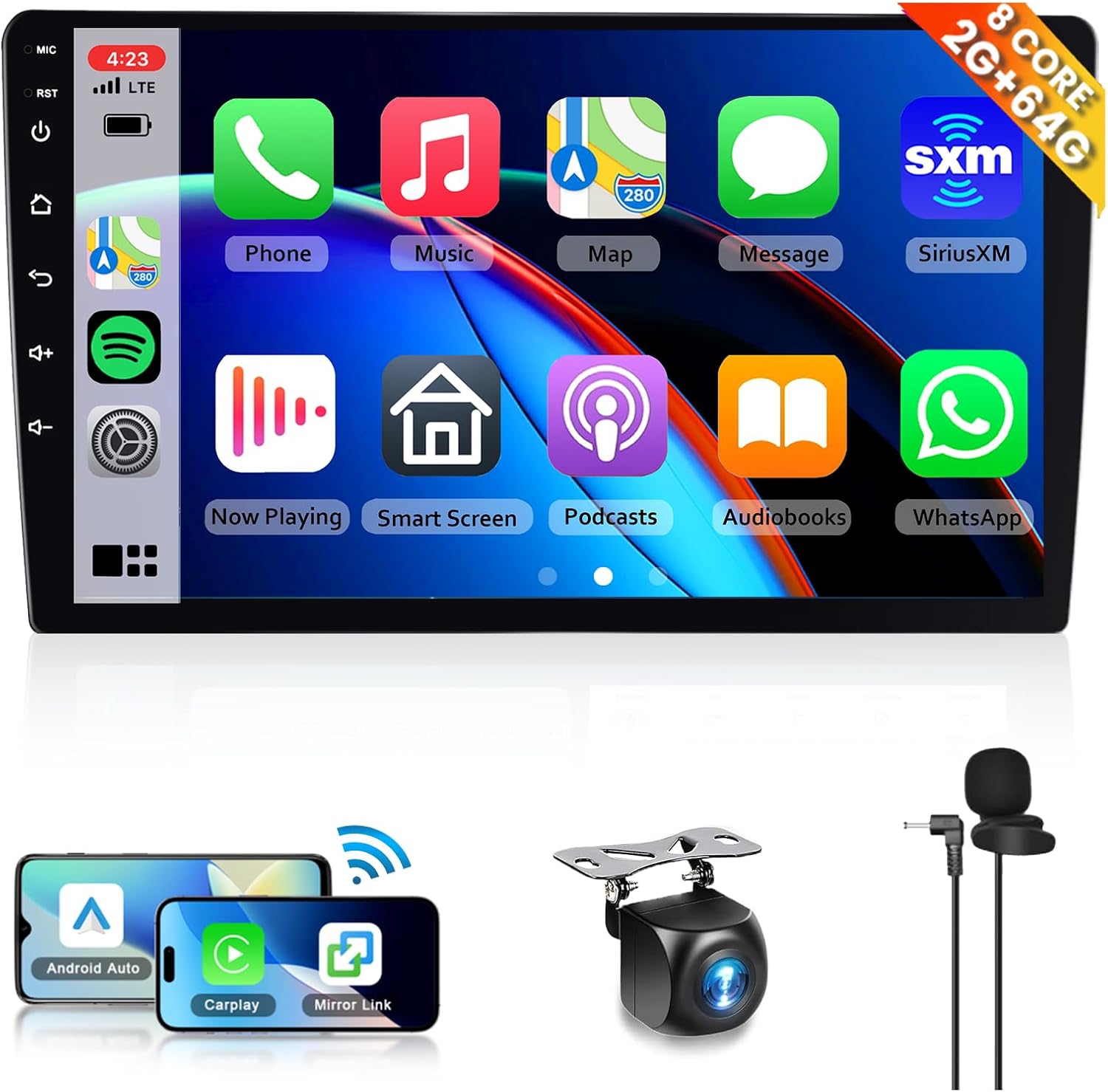 Amazon.com: 8Core 2G+64G Double Din Radio Android Car Stereo with ...