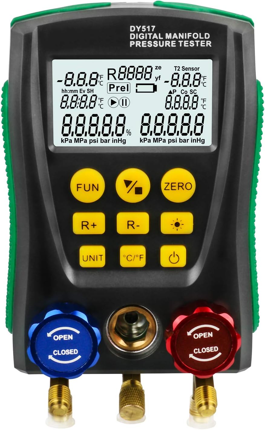 Refrigeration Digital Manifold HVAC System Gauge, High-precision Vacuum ...