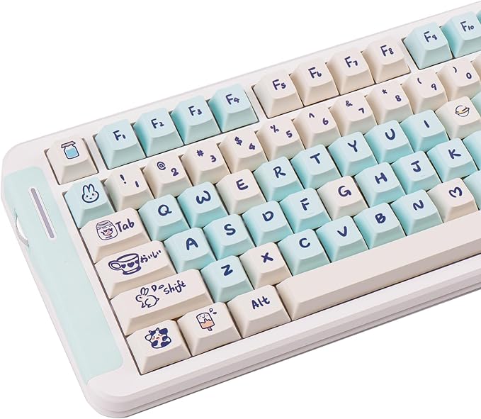 Amazon.com: JOLINTAL 143 Keys Cute Bunny PBT Keycaps Set, Cherry ...
