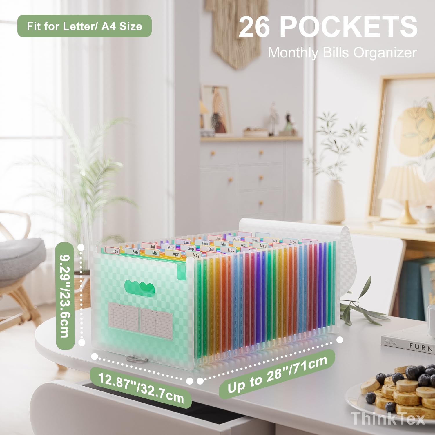Snapklik.com : ThinkTex Accordion File Organizer, 26 Pockets Expanding ...