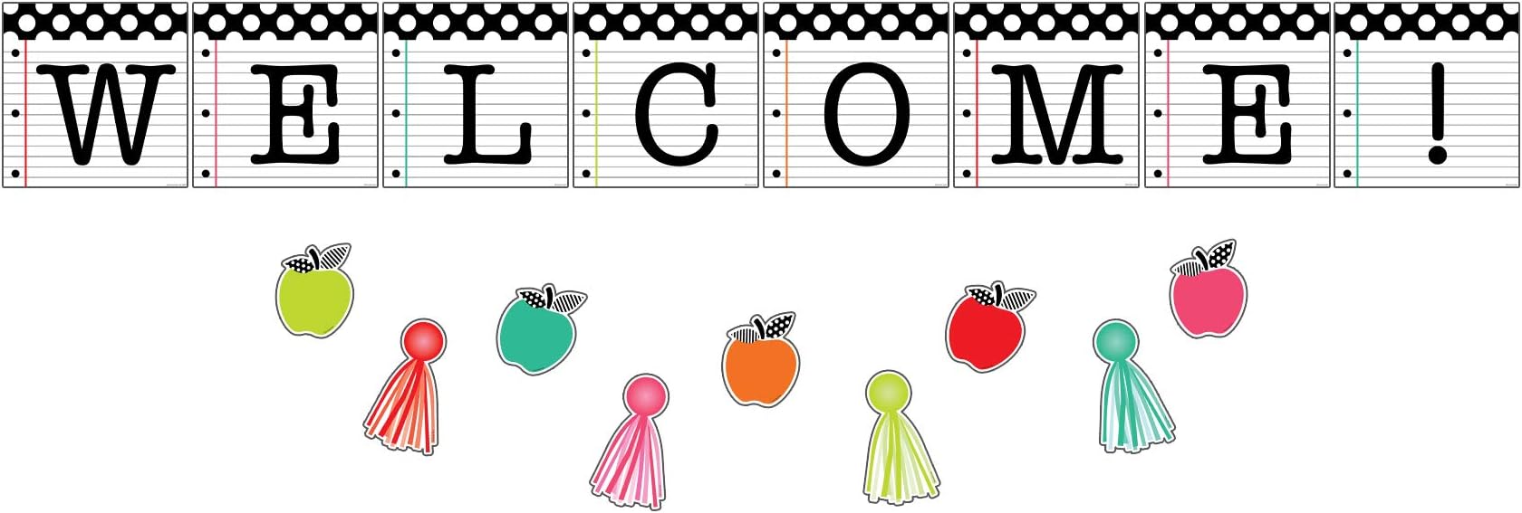 Amazon.com : Schoolgirl Style Black, White and Stylish Welcome Bulletin ...