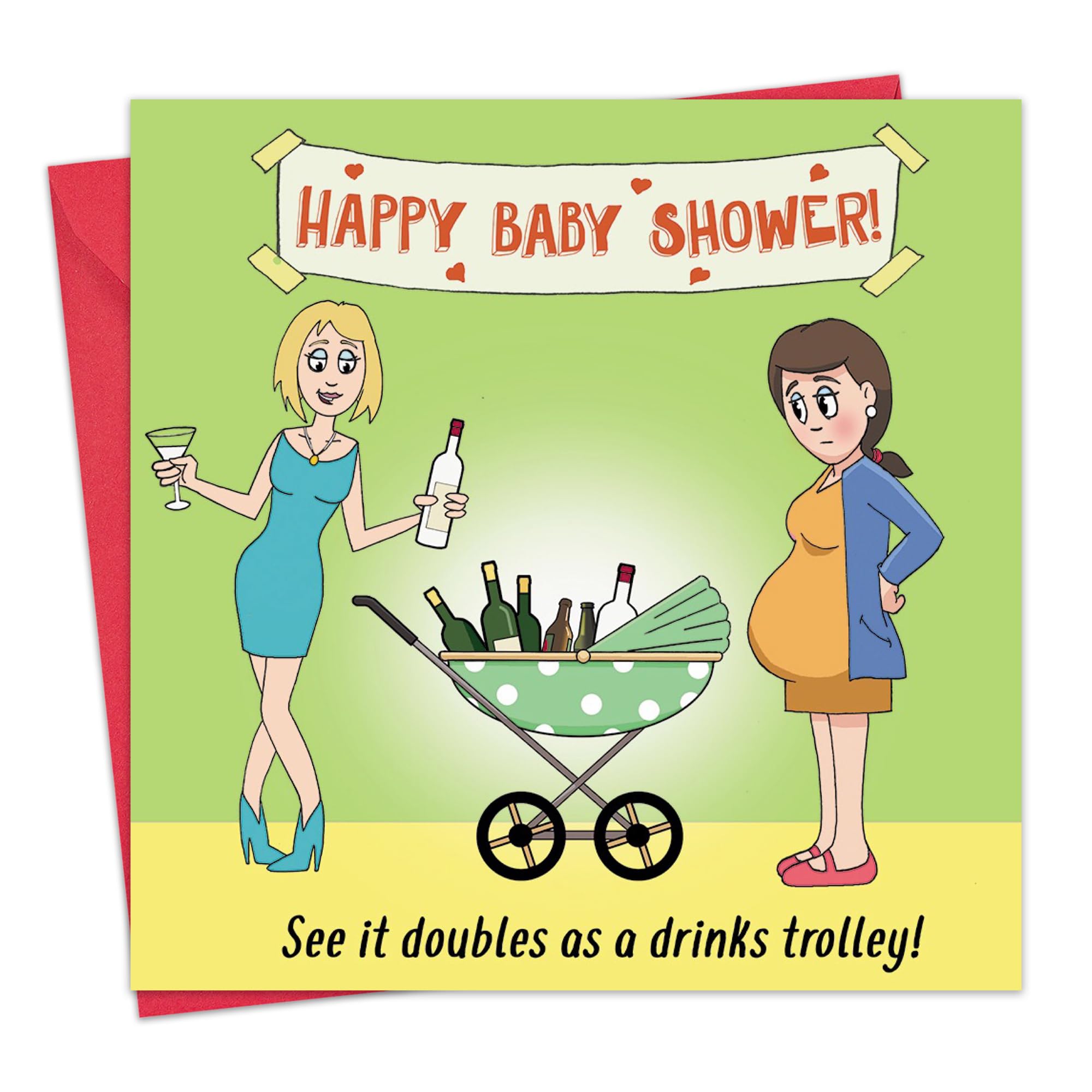 Memes Pram Push It Good Funny Baby Shower Card | New Baby Pregnancy