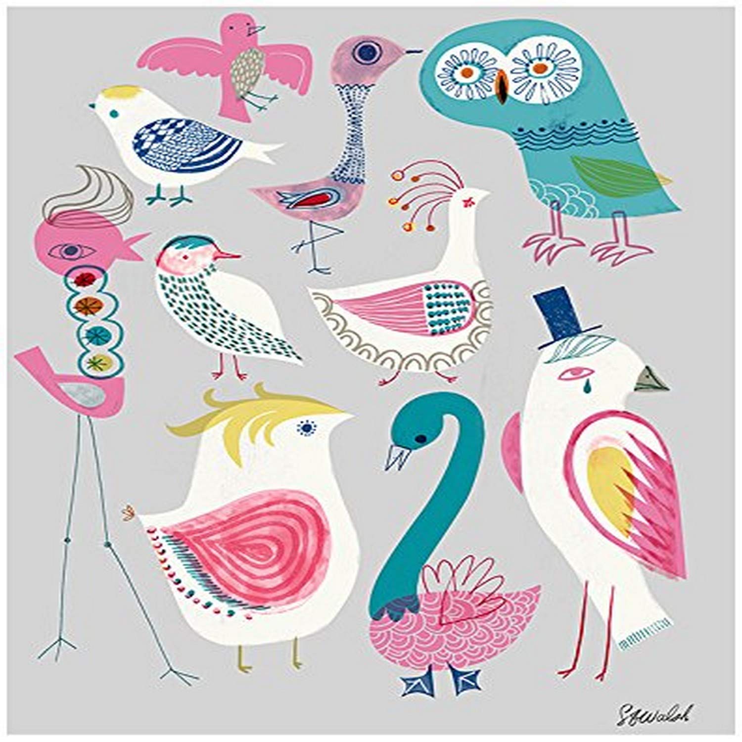 BR &Nameinternal - Kooky Birds - Bright 28x35 Posters That Stick, by ...