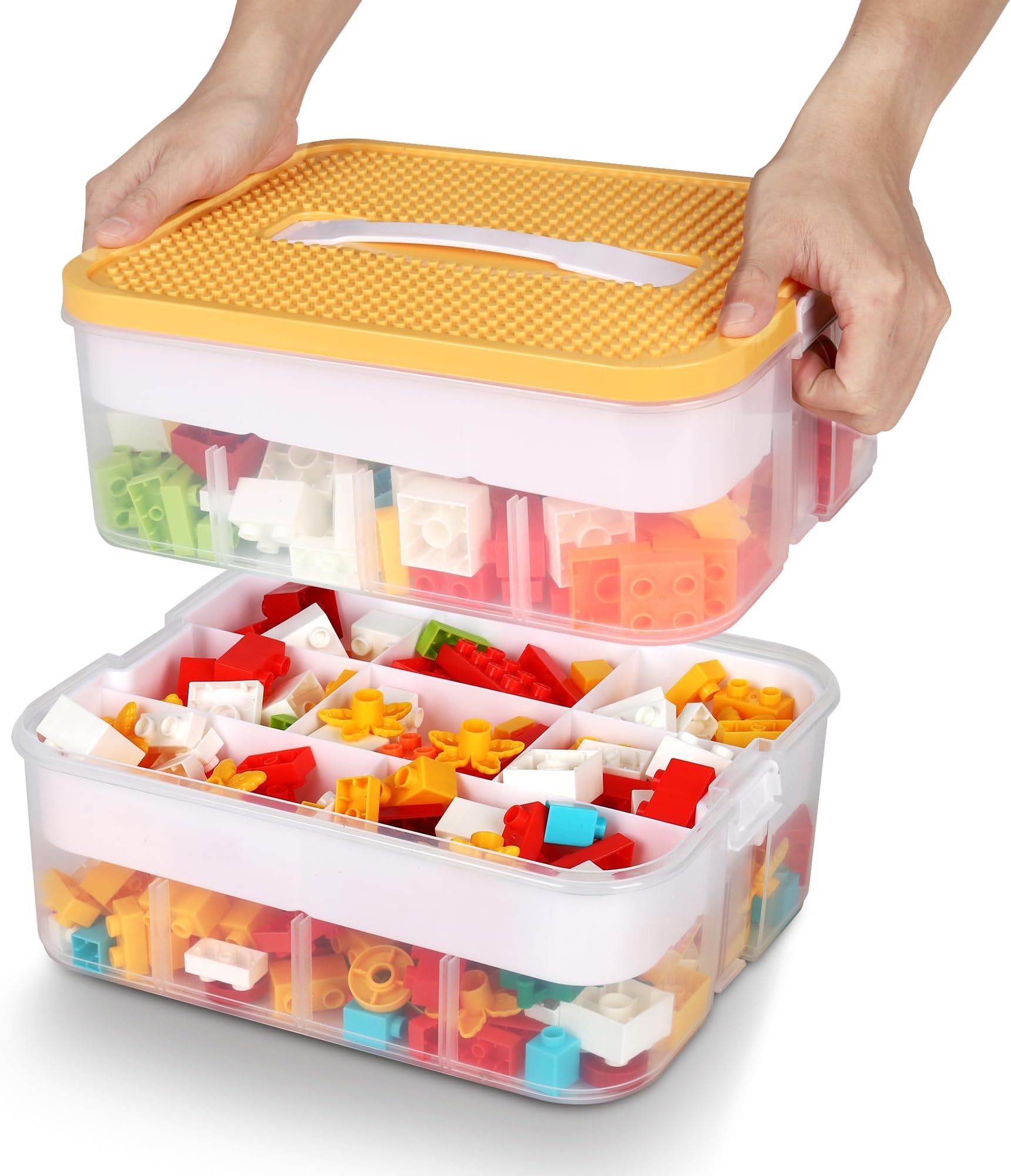 Amazon.com: Citylife 17 QT Lego Storage Box with Building Baseplate Lid ...