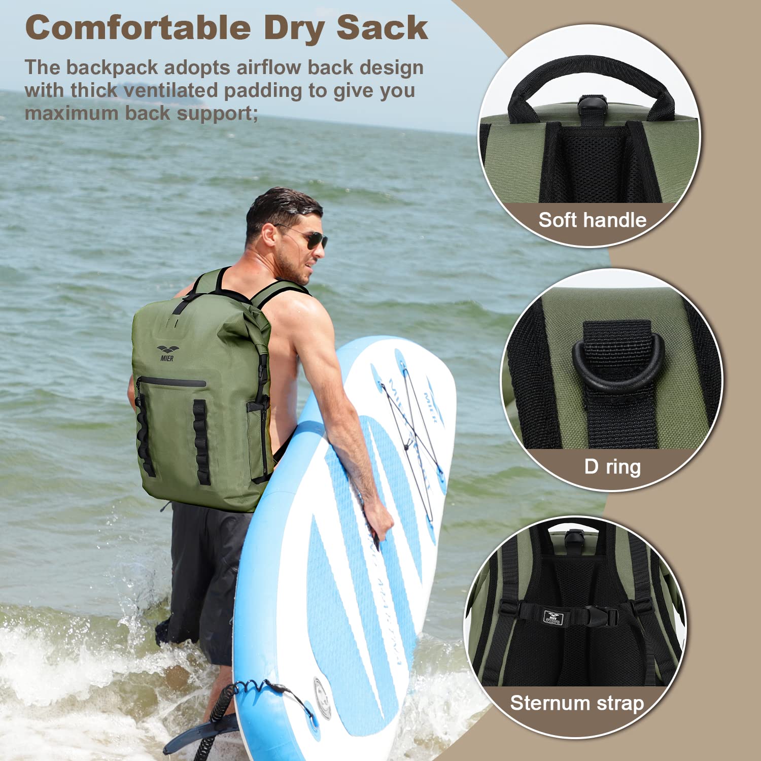 Snapklik.com : MIER Dry Bag Waterproof Backpack 30L Dry Sack Heavy Duty ...