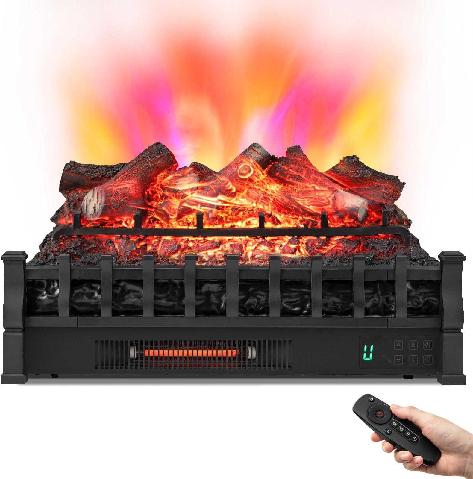 Amazon.com: Rintuf Electric Fireplace Logs Set, 1500W Fireplace Insert ...