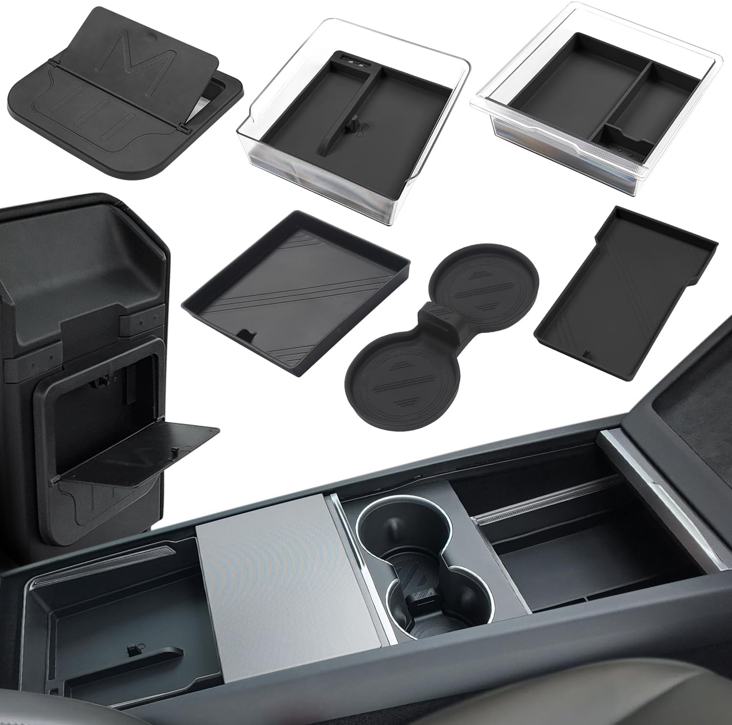 Amazon.com: SUMK 6pcs Center Console Organizer Set for 2024 Tesla Model ...
