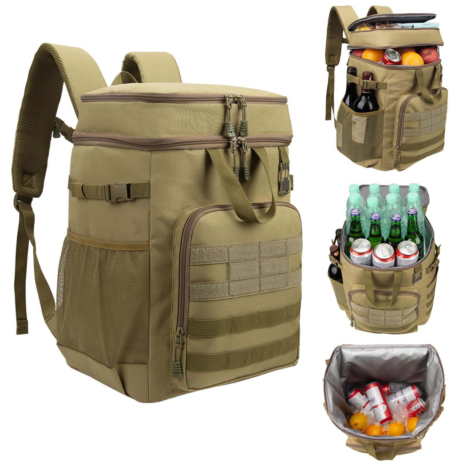 onedayHI 42L Tactical Cooler Backpack, 45/55 Cans Backpack Cooler ...