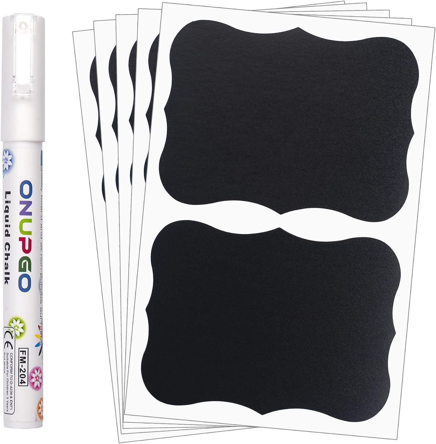 Amazon.com : ONUPGO Chalkboard Labels (48 Pack), 4" x 3" Reusable ...