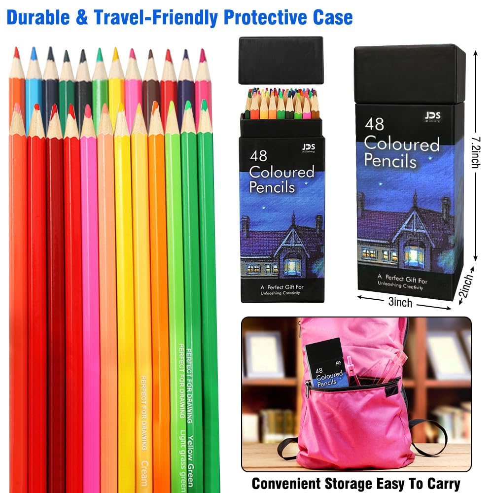 Snapklik.com : Colored Pencils For Adult Coloring Books, 48 Oil Color ...