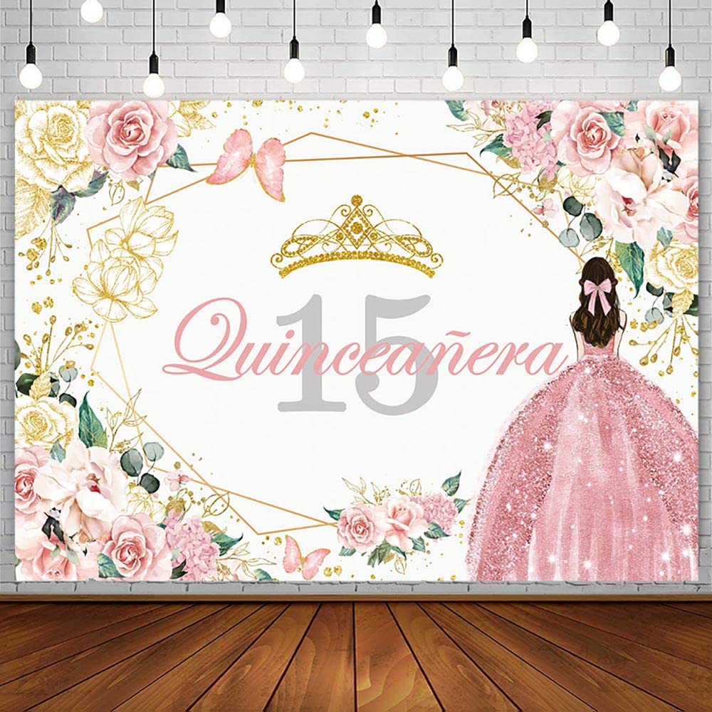 Sendy 7x5ft Quinceanera 15th Birthday Backdrop For Sweet Girl Mis ...