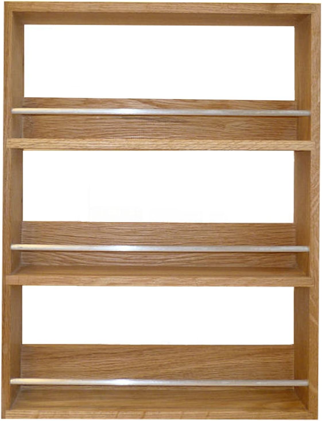 Amazon.com: SilverAppleWood Solid Oak Spice Rack 3 Tier Up To 18 Jar ...