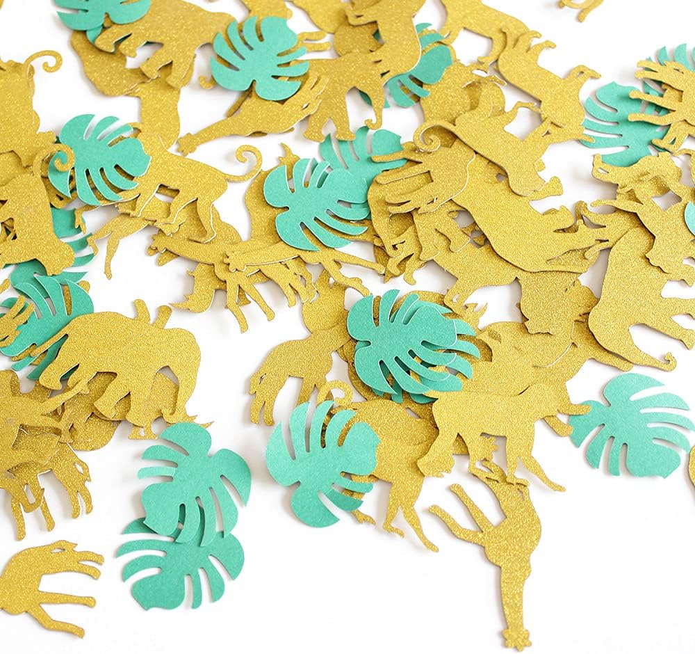 Amazon.com: Jungle Animal Confetti Zoo Animal Shape Glitter Table ...