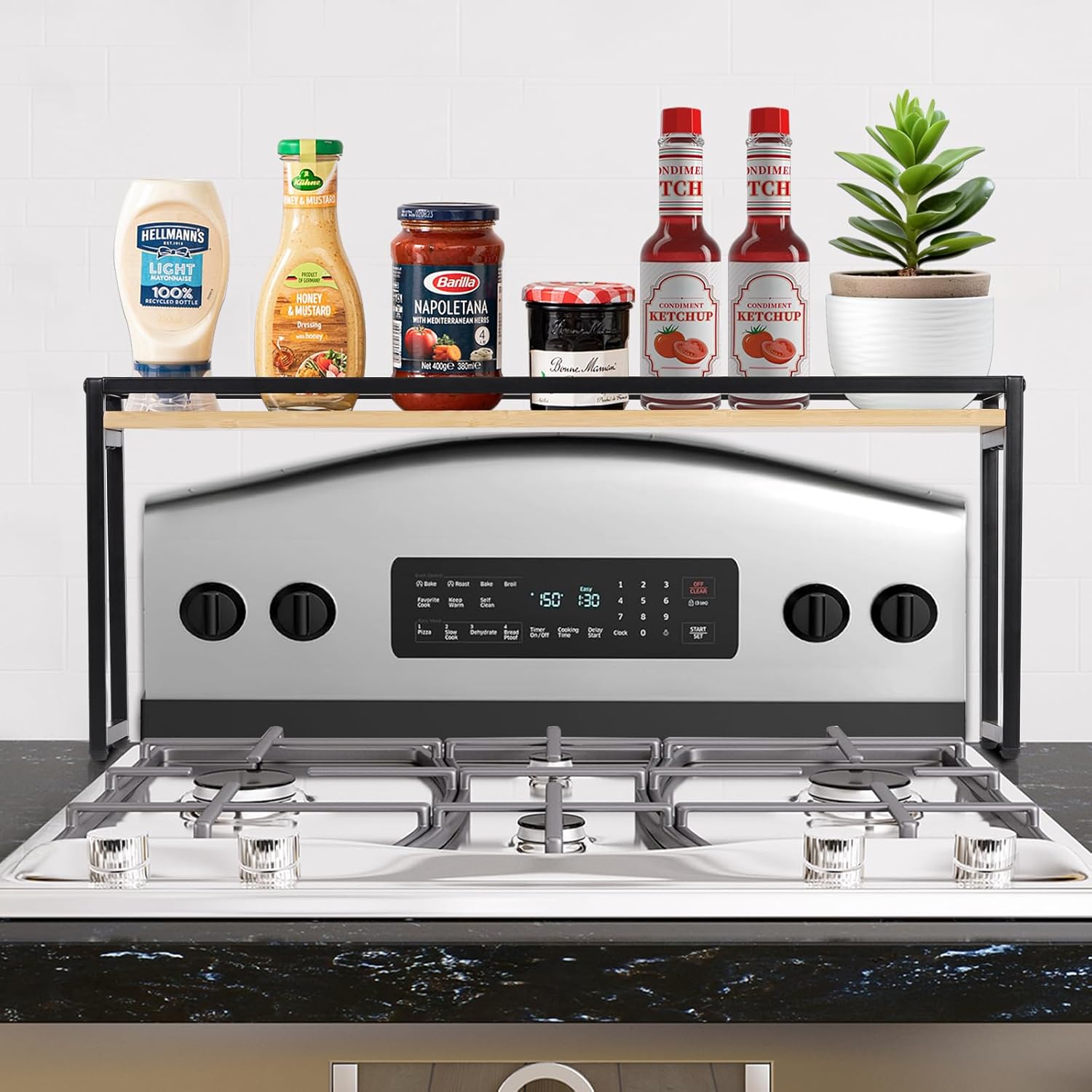 Amazon.com: LByng Stove Top Shelf - Over the Stove Shelf for Kitchen ...