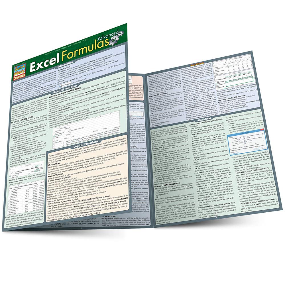 Amazon Excel 2013 Formulas Advanced Quick Study Computer Amazon Excel 2013 Formulas Advanced Quick Study Computer