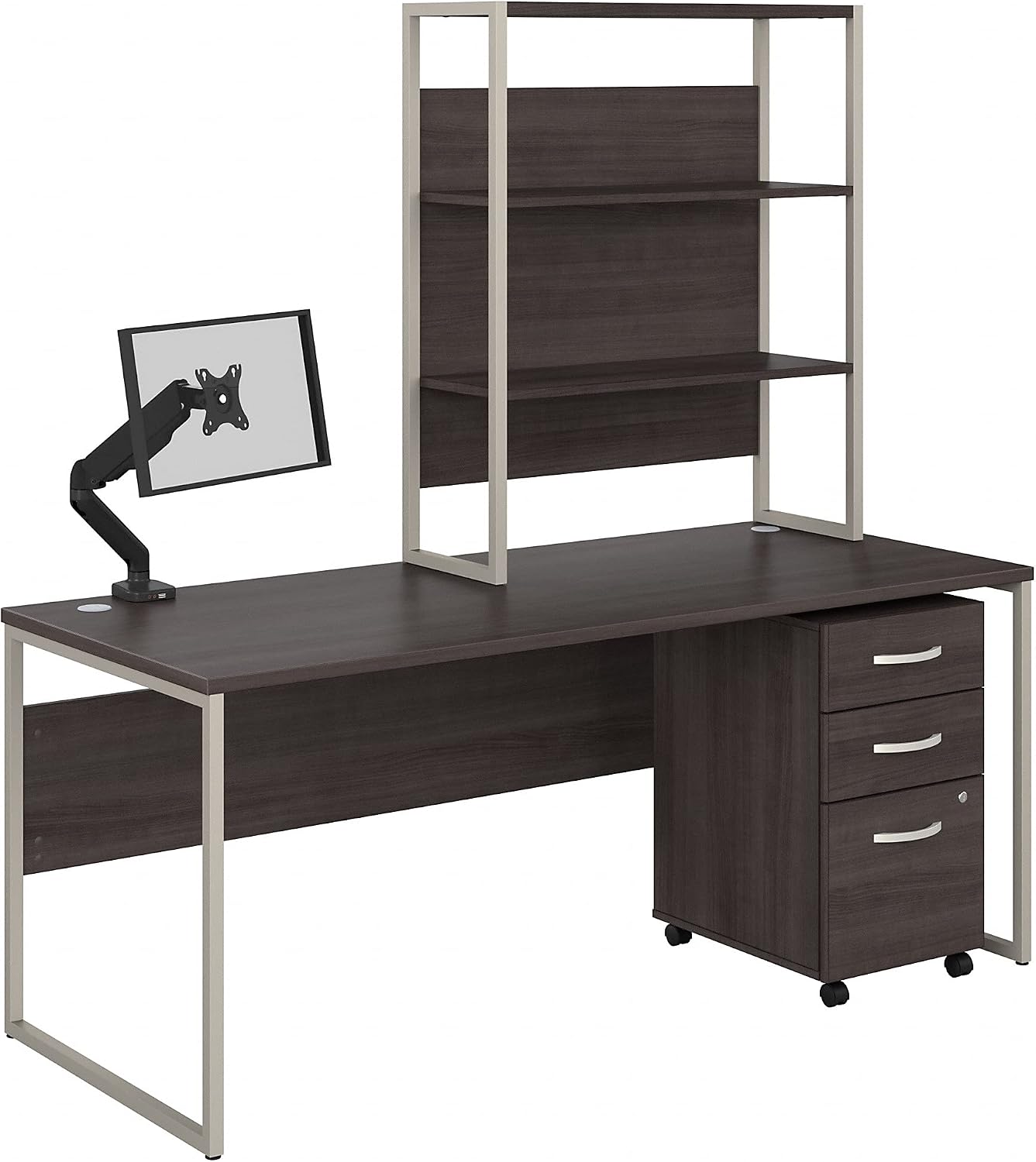 Amazon.com: Bush Business Furniture Hybrid 72W x 30D Computer Desk with ...