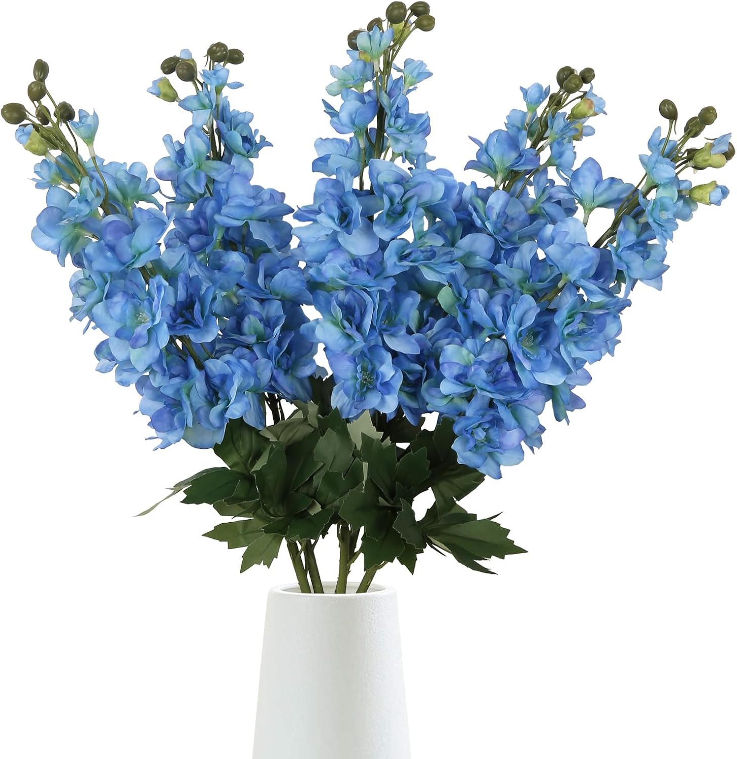 Amazon.com: INSUNSIX Blue Fake Flowers 5PCS Blue Delphinium Artificial ...