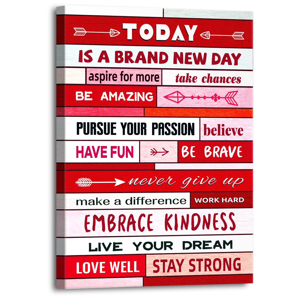 Amazon.com: Today is a New Day Inspirational Wall Art Canvas,Never Give ...
