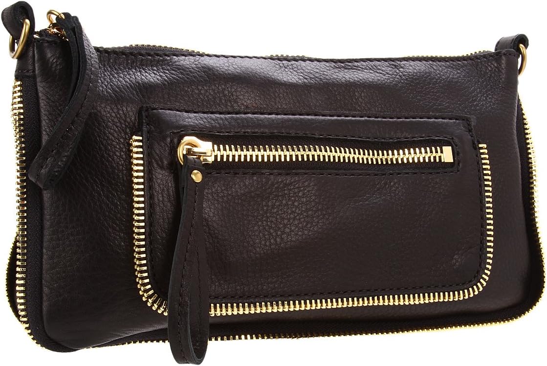 Linea Pelle Women's Dylan Amazing Zip Top Cross-Body, Black: Handbags ...