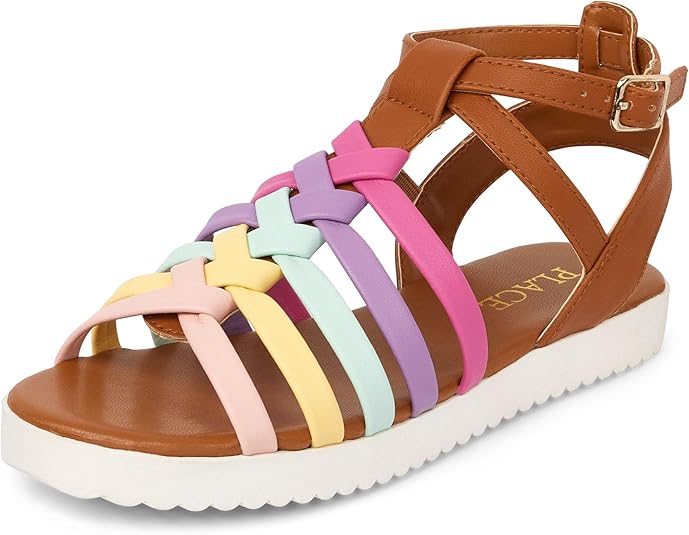 Amazon.com | The Children's Place,Girls Gladiator Sandals,Rainbow ...