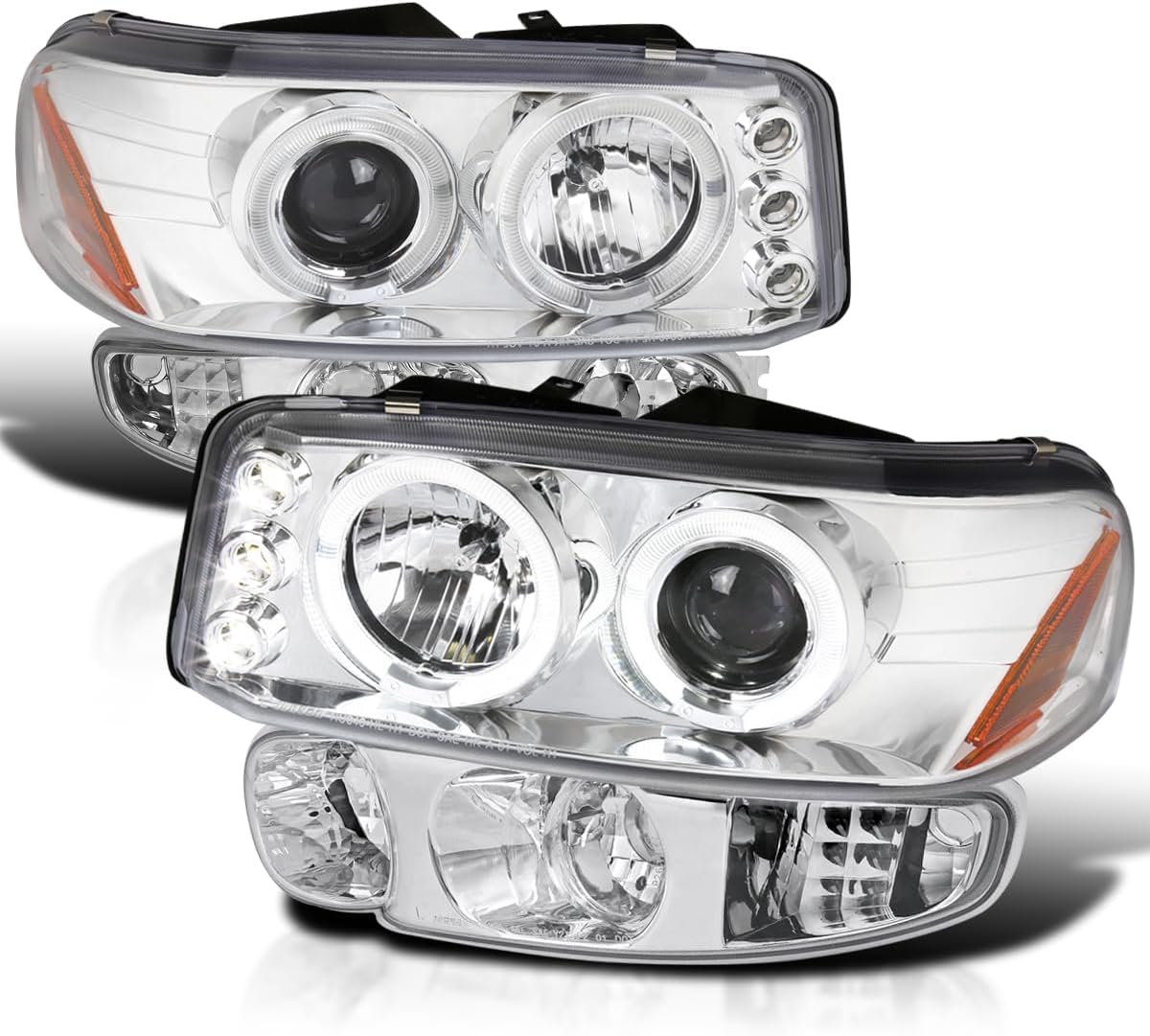 Amazon.com: AKKON - For GMC Sierra 1500 Yukon Denali Black Halo ...