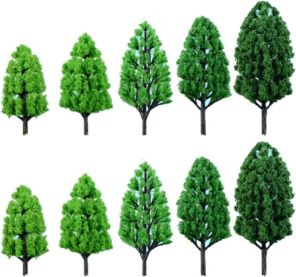 Amazon.com: Kisangel Train Sets 10Pcs Landscape Trees Model Miniature ...