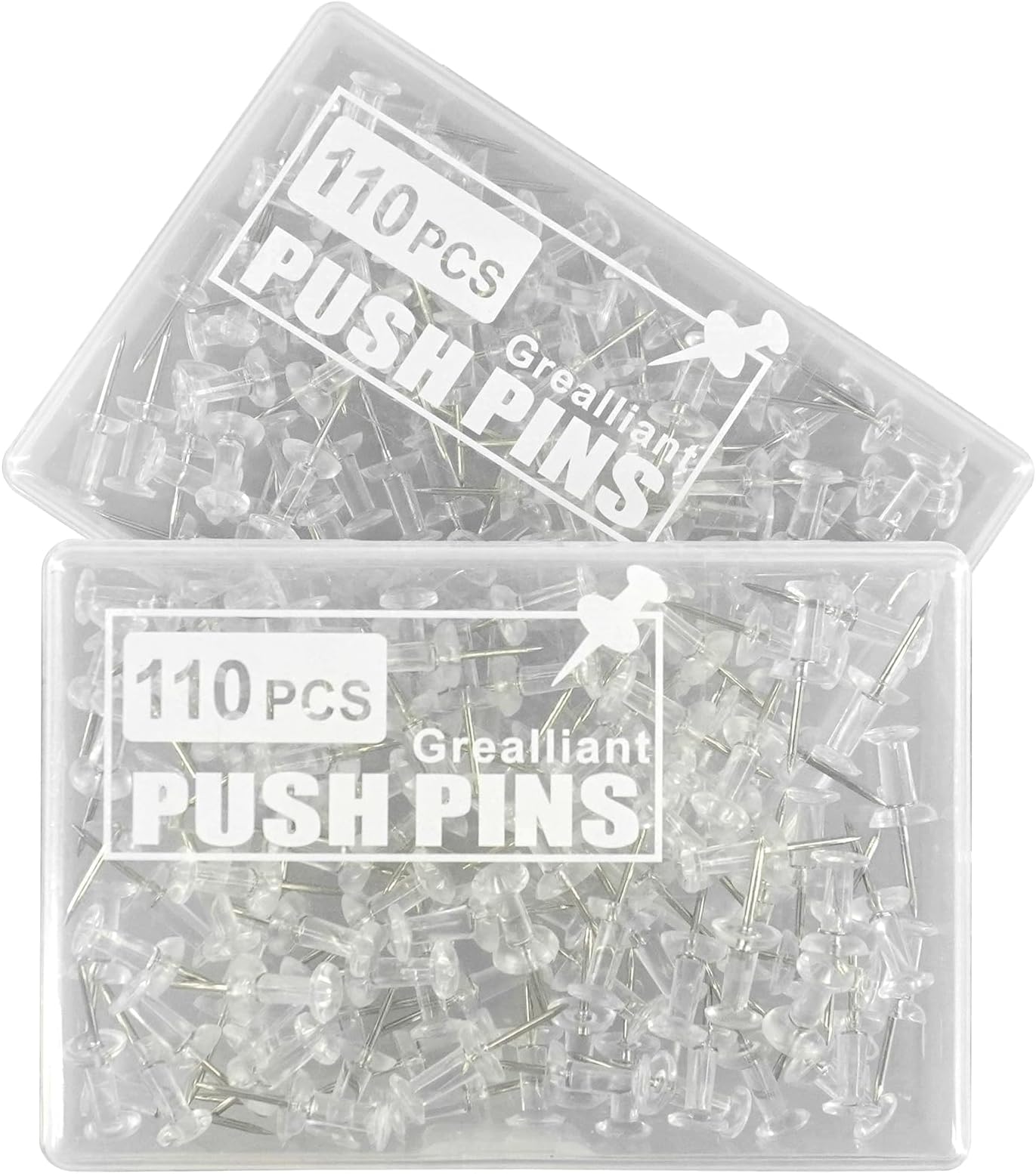 Amazon.com: 300pcs Clear Push pins for Bulletin Board Thumb Tacks for ...