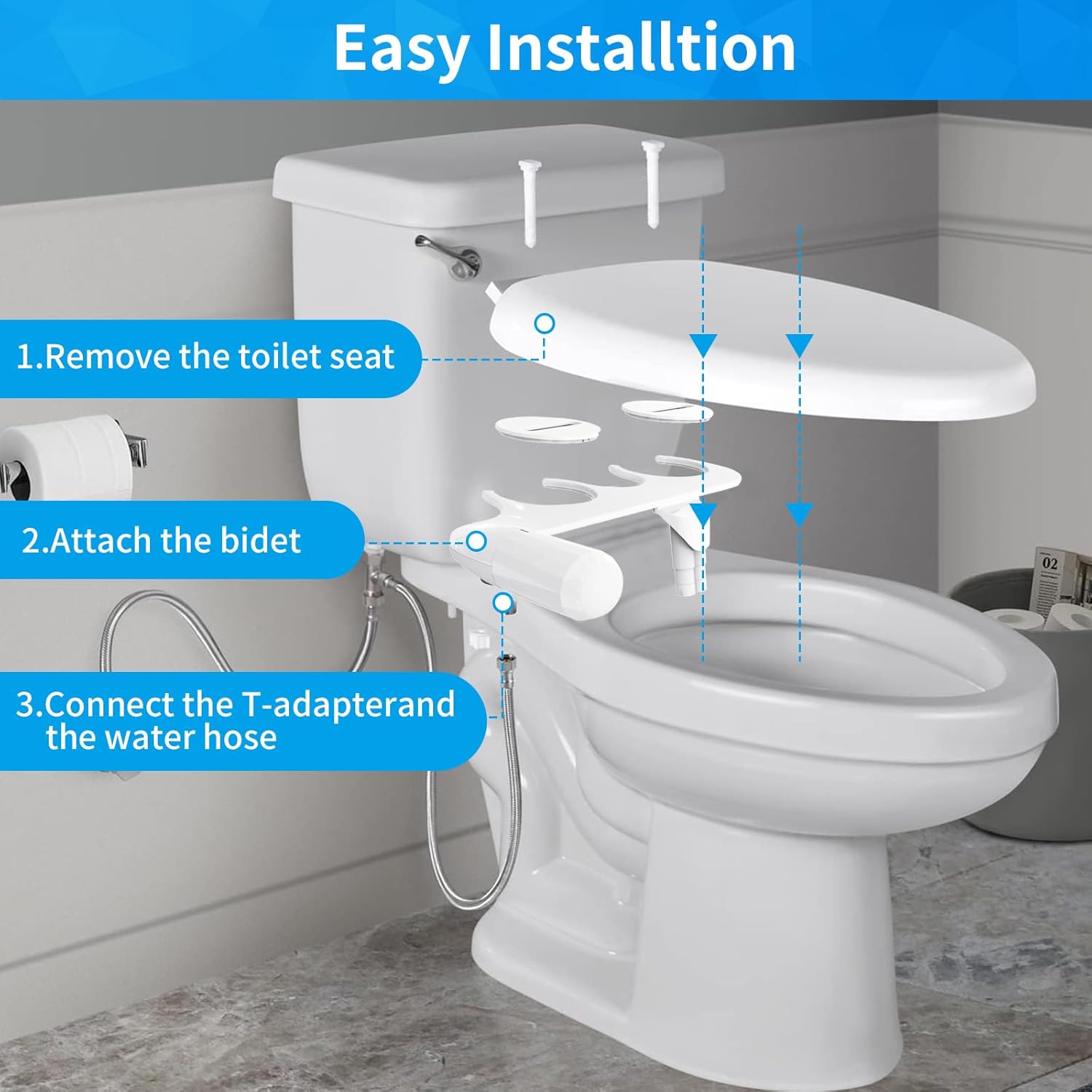 Bidet Attachment for Toilet,Non-Electric Bidet with Adjustable Fresh ...