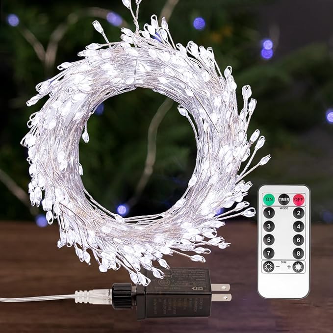 Amazon.com: PCORES Fairy Lights Plug in, 10 Feet 100LED Cool White ...