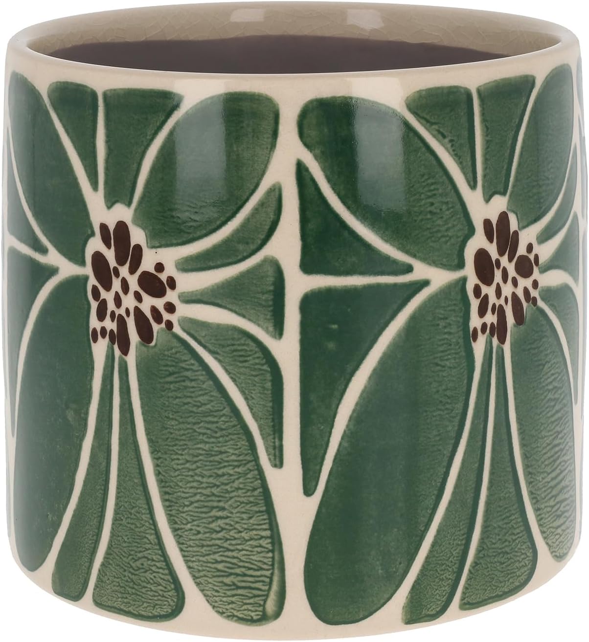 Shudehill Giftware Tropic Petal Leaf Floral Garden Design Planter Pot ...