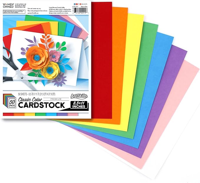 Amazon.com: ArtSkills 65 lb Cardstock Paper, 8.5” x 11”, 176 gsm ...
