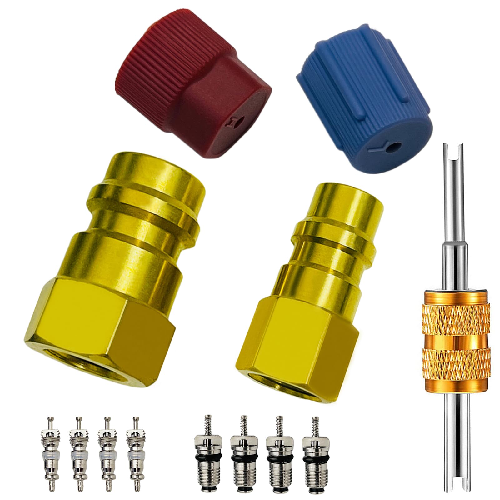 Amazon.com: VOTNMIC R12 to R134A AC Retrofit Fitting Adapter Kit, Solid ...
